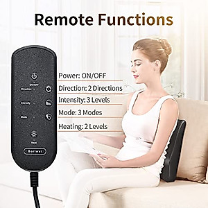 Boriwat Back Massager with Heat, Massagers for Neck and Back, 3D Kneading Massage Pillow for Back, Neck, Shoulder, Leg Pain Relief, Gifts for Men Women Mom Dad, Stress Relax at Home Office and Car