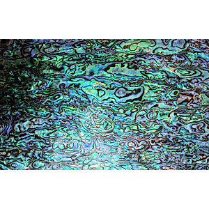 GOMMO Blue Paua Shell Veneer Sheet Enhanced for Inlay and Overlay Flat(9.4" x 5.5" x 0.007")(New Zealand Blue Abalone)