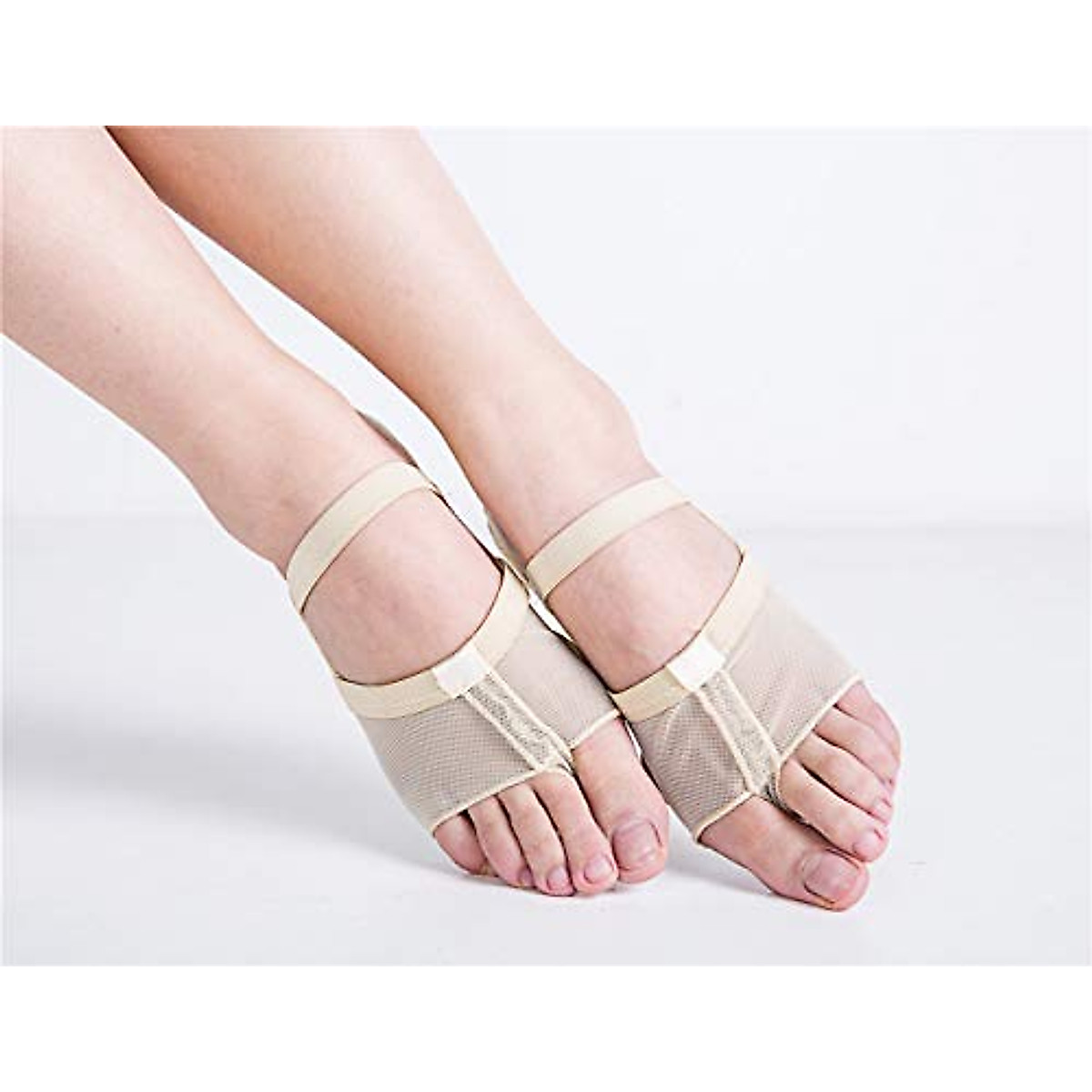 Women's Full Body Dance Foot Undies Lyrical Skin Shoes Mesh Stretch Kids Dance Paws Socks(XL, Nude)