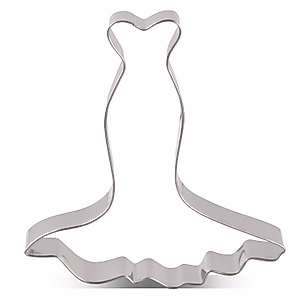LILIAO Wedding Dress Cookie Cutter for Wedding/Engagement - 4 x 4.3 inches - Stainless Steel