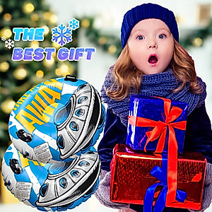 Snow Tube, Inflatable Snow Sled for Kids and Adults, Heavy Duty Snow Tube Made by Thickening Material of 0.6mm,Snow Toys for Kids Outdoor (Ski boat)