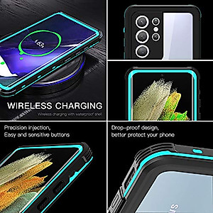 Samsung Galaxy S21 Ultra Waterproof Case, Galaxy S21 Ultra Case with Screen Protector, Heavy Duty Protective IP68 Waterproof Case for Samsung Galaxy S21 Ultra 6.8",2021 (S21 Ultra-6.8", Teal)