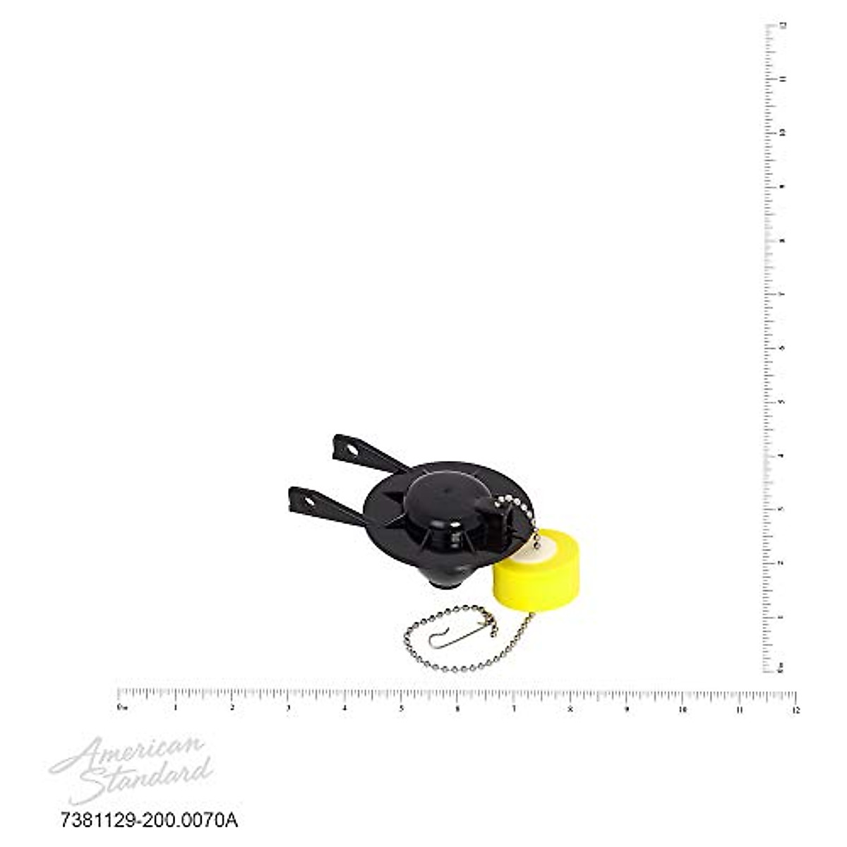 American Standard 7381129-200.0070A Universal Flapper and Chain with Float for 2-Inch Flush Valves , Black