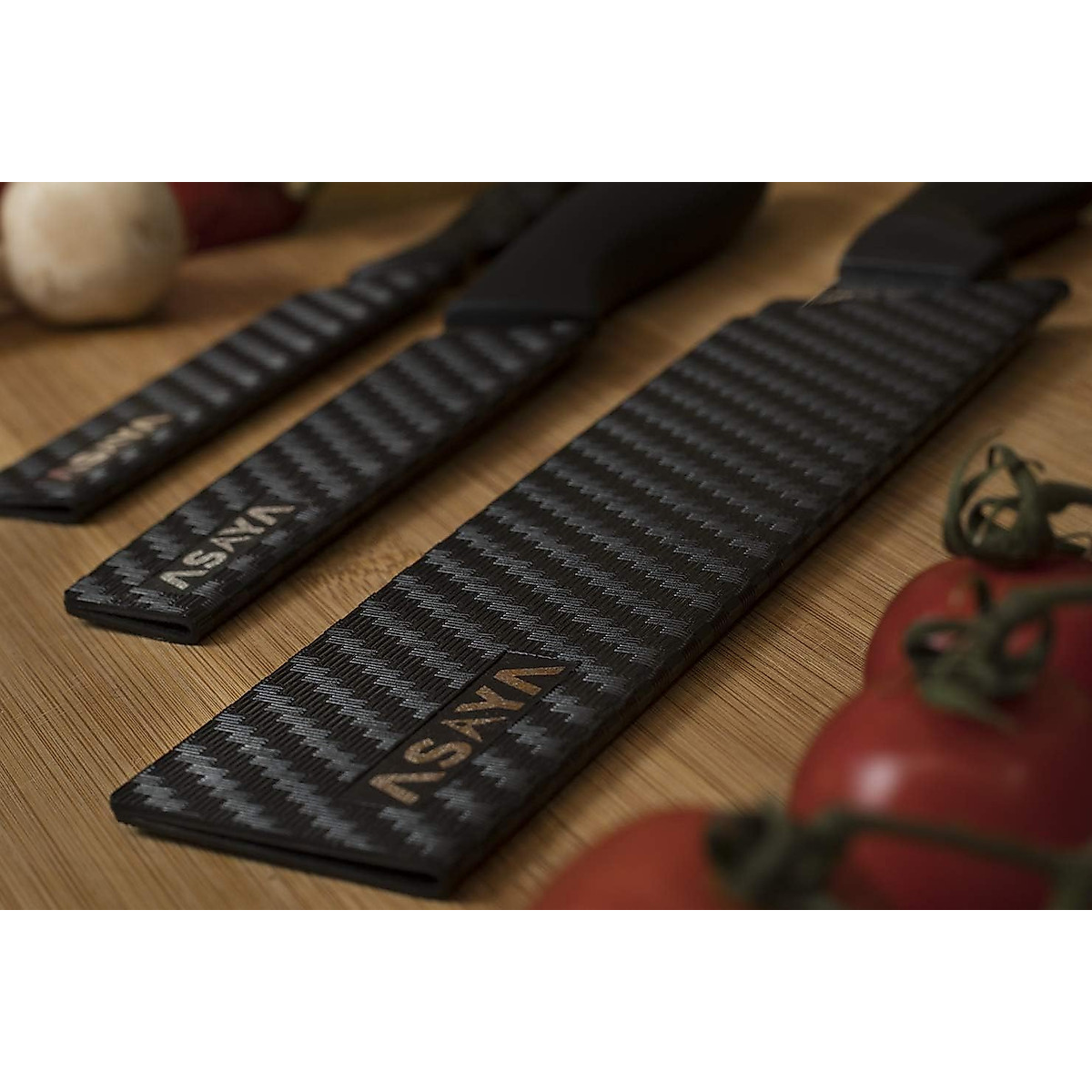 Asaya Professional Knife Edge Guards -Universal Blade Covers - Extra Strength, ABS Plastic and BPA-Free Felt Lining, non-Toxic and Food Safe - Knives Not Included (9Pcs)