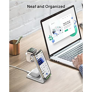 Wireless Charging Station for Apple - 3 in 1 Wireless Charger Stand Dock Watch and Phone Charger Station for Apple Watch 8/7/SE/6/5/4/3/2, iPhone 14 13 12 Pro Max SE XS XR X, Samsung, AirPods Pro/3/2