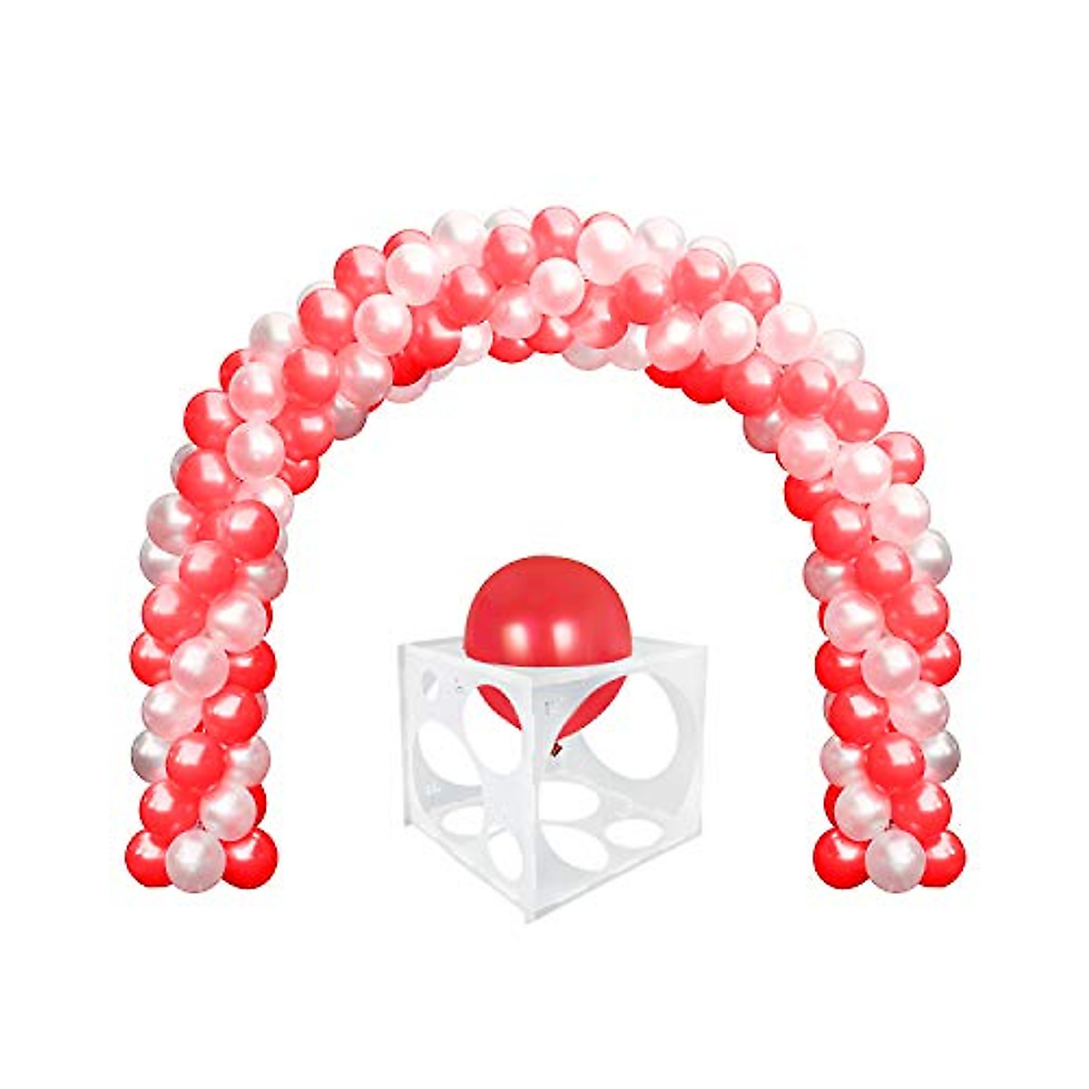 Auihiay 12 Holes Balloon Sizer Cube Box Collapsible Plastic Box Measurement Tool for Party Birthday Wedding Balloon Decorations Creating Balloon Arch Columns(2-12 Inch)