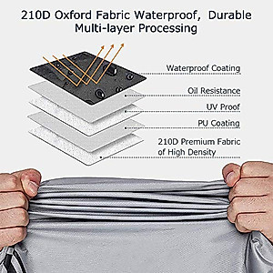 Nomiou Chiminea Cover,Waterproof,Windproof,Oxford Fabric Outdoor Garden Patio Heater Black Cover