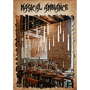 GenSwin 22pcs Flameless Floating Candles with Magic Wand Remote Timer, Battery Operated Hanging Window Candles Flickering, 6.1" LED Electric Candles for Christmas Halloween Decorations(White)