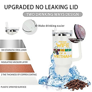 Proud Veteran Wife Wine Tumbler With Lid Cool Adults