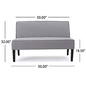 Christopher Knight Home GDFStudio Christopher Knight Home Dejon Modern Fabric Loveseat, Light Gray, Matte Black
