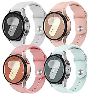 Sport Bands for Samsung Galaxy Watch 7/6/5/4/FE Band 40mm 44mm/Watch 6 Classic 47mm 43mm/Watch 4 Classic 46mm 42mm Women/Men,Silicone Strap for Samsung Watch 5 Pro 45mm,No Gap replacement Wristband