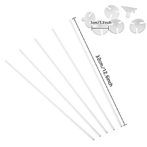 Pllieay 100 Pieces White Balloon Sticks Holders with Cups for Wedding, Party and Decor
