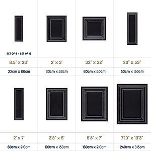 Beverly Rug Modern Bordered 5X7 Area Rug for Living Room, Dining Room Rug, Bedroom Carpet, Indoor Non Skid Rubber Backed Area Rugs, Black