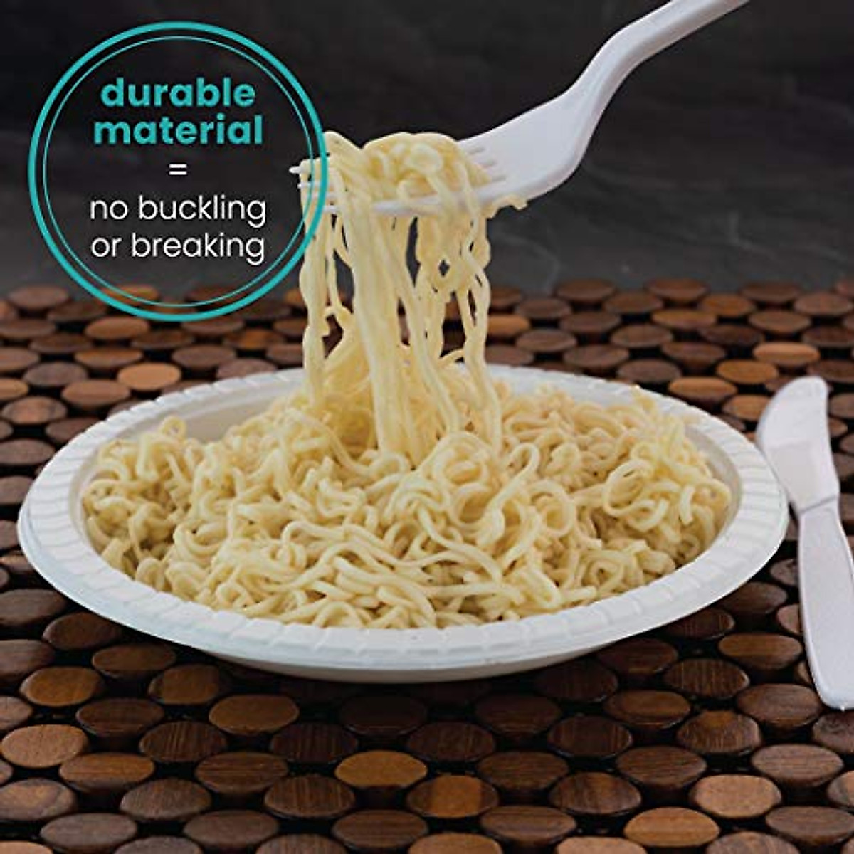 Plasticpro 6 inch Round Plastic Plates Microwaveable, Disposable, White, Dinnerware 100 Count