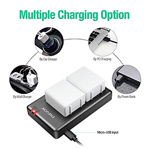 ENEGON Rechargeable Li-ion Battery(2 Pack) and Smart LED Dual Charger Kit ONLY for Arlo Ultra 2, Arlo Pro 3 Camera (VMA5400), NOT Compatible with Arlo Pro/Pro 2, Arlo Go