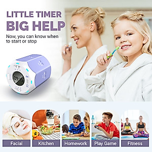 Pomodoro Timer, Kitchen Timer with 8 Time Presets, Digital Timer for Kids, Visual Magnetic Flip Cube Timer, Silent & Alarm, Timers for Classroom, Cooking, Working, Study, Meeting, Exercise, ADHD Kids