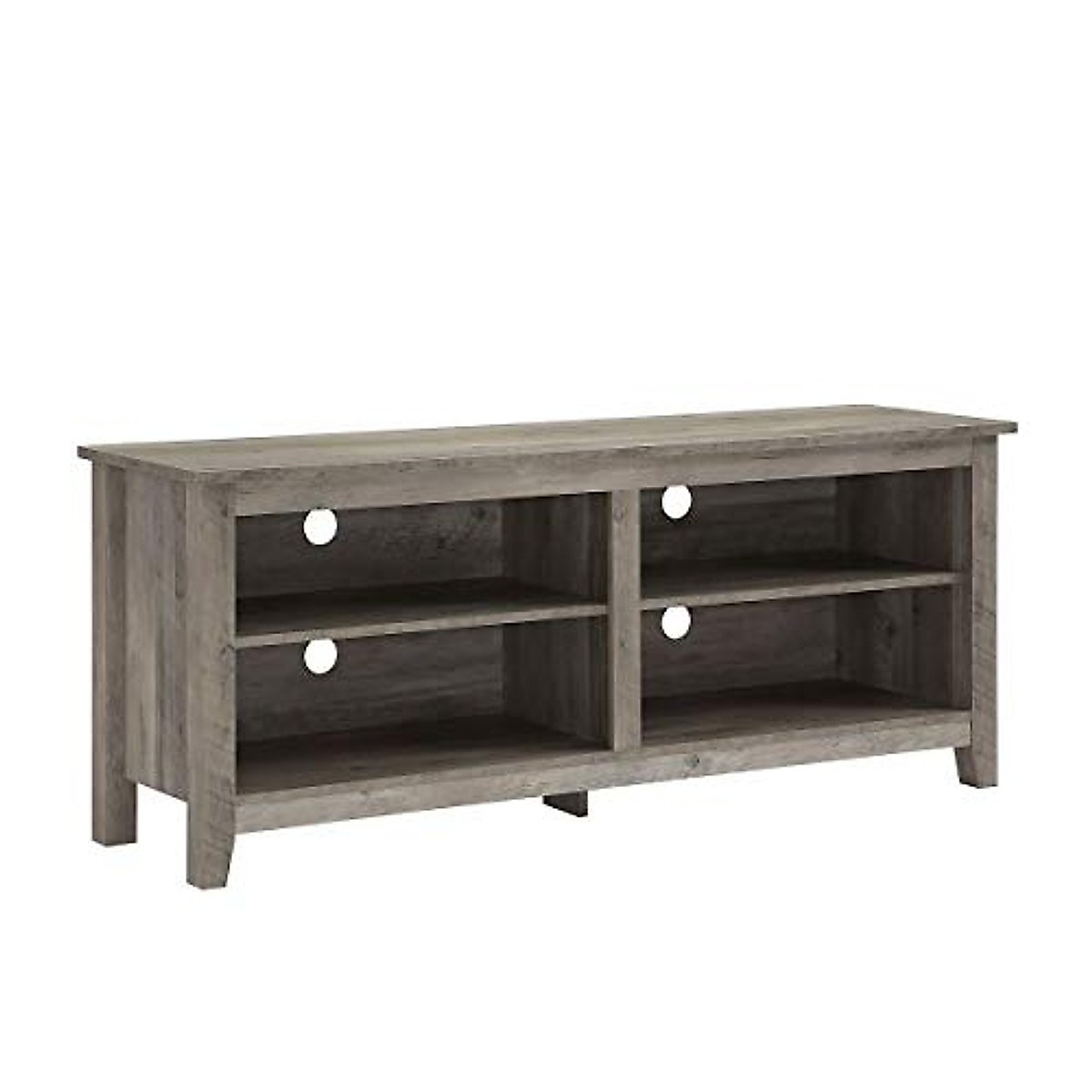 Walker Edison Wren Classic 4 Cubby TV Stand for TVs up to 65 Inches, 58 Inch, Grey Wash