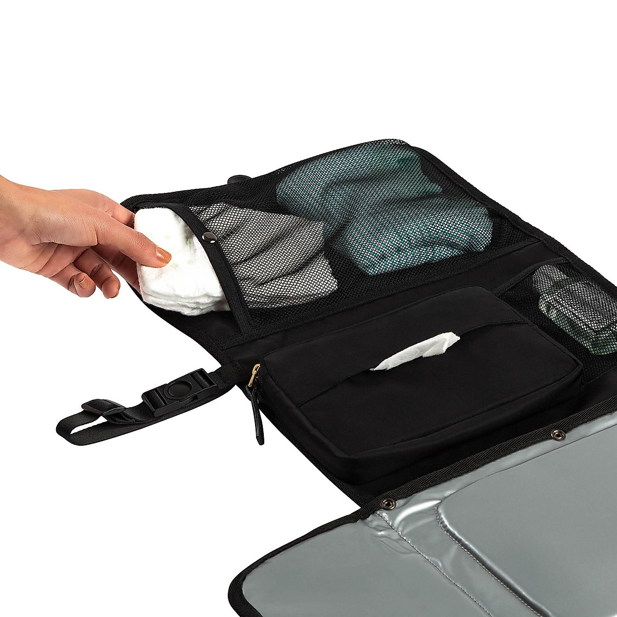 Best Portable Changing Pad for Smart Parents, Newly Design Wipe Pouch, Extra Storage, Fits Easily Into Diaper Bag, Large Detachable Padded Mat with Non-Skid Backing, Liquid Resistant Machine Washable