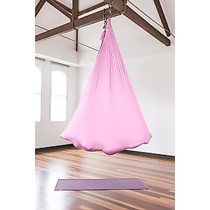 PINC Active Silk Aerial Yoga Swing & Hammock Kit for Improved Yoga Inversions, Flexibility & Core Strength - Pink