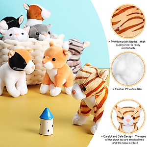 8 Pieces Plush Pets 5 Inch Stuffed Animals Bulk Assorted Cute Stuffed Pet Animal Plush Toys Small Plush Animals for Halloween Kid Classroom School Pet Party Favors Supplies Decoration (Cat)