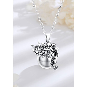 AEONSLOVE Harmony Ball Necklace Angel Chime Caller Necklace Balls Llamador De Angeles Chime Ball Necklace Bola Necklace Pregnancy Necklace Chime Ball Chime Necklace Dragon Baby - 30 & 45 Inch Chains