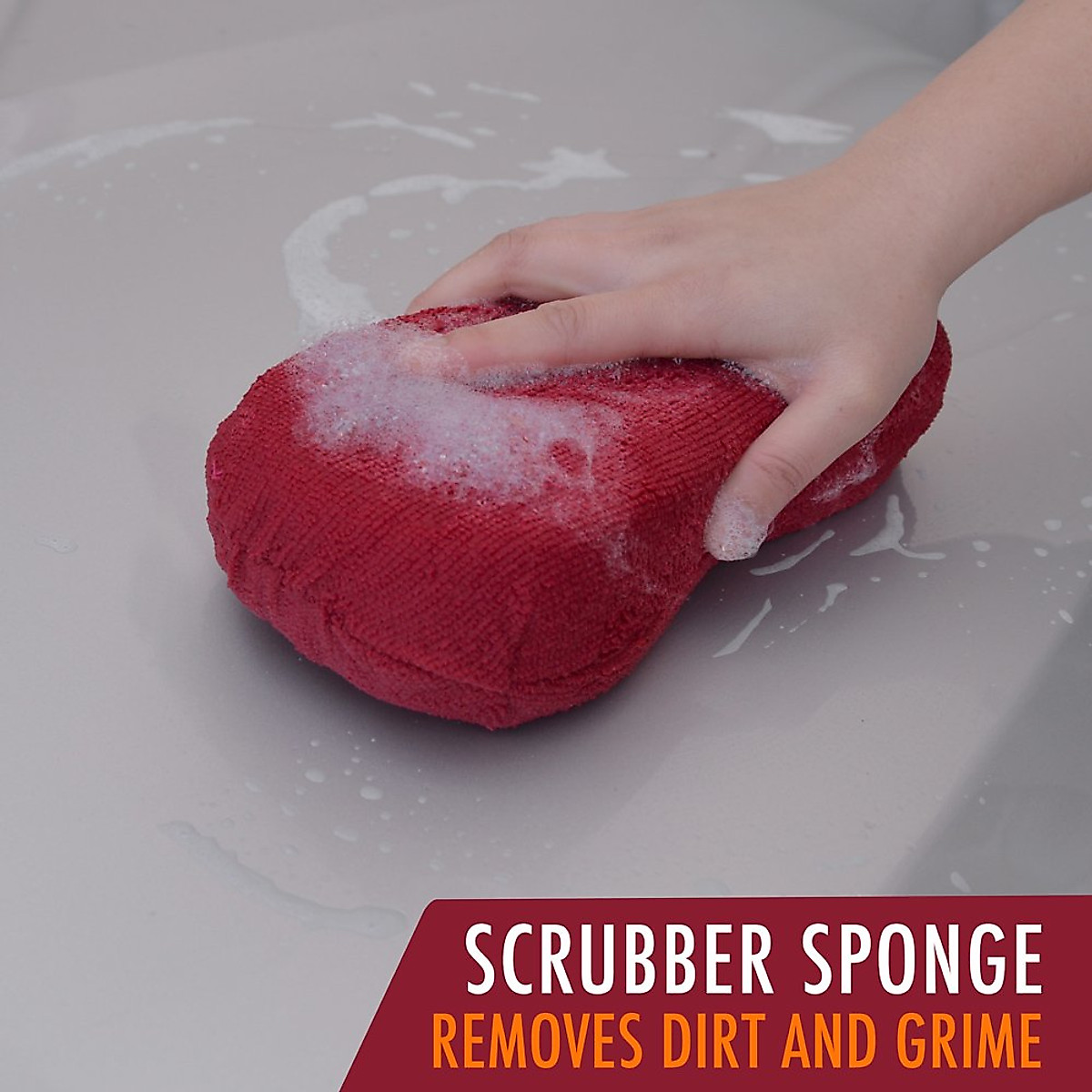 Motor Trend Complete Car Wash and Detail Kit - 9 Piece Car Detailing Set Includes Reusable Microfiber Towels, Mitt, Sponges & Pads