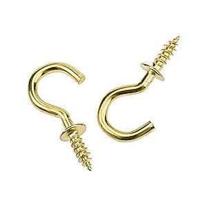 Mini Ceiling Screw Hooks, 200 Pieces 1/2 Inch Cup Hooks Screw-in Hooks for Hanging Plants Mug Arts Decorations，Gold