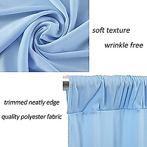 AK TRADING CO. 10 feet x 10 feet Polyester Backdrop Drapes Curtains Panels with Rod Pockets - Wedding Ceremony Party Home Window Decorations - Light Blue (DRAPE-5X10-LTBLUE)