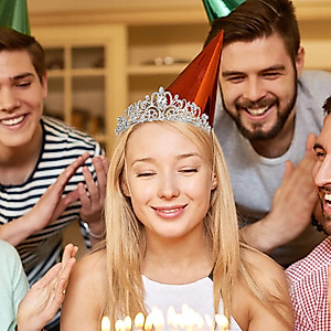 AOPRIE Birthday Crown for Women Birthday Queen Sash Silver Birthday Tiara for Women Princess Crown Rhinestone Happy Birthday Accessories Party Favor