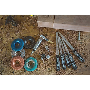 Kutzall Original Cylinder Rotary Burr, 1⁄4" Shaft, Fine - Woodworking Attachment for Bosch, DeWalt, Milwaukee, Makita. Abrasive Tungsten Carbide, 3⁄4" (19mm) Head Dia. X 1" (25.4mm) Length, C-34G