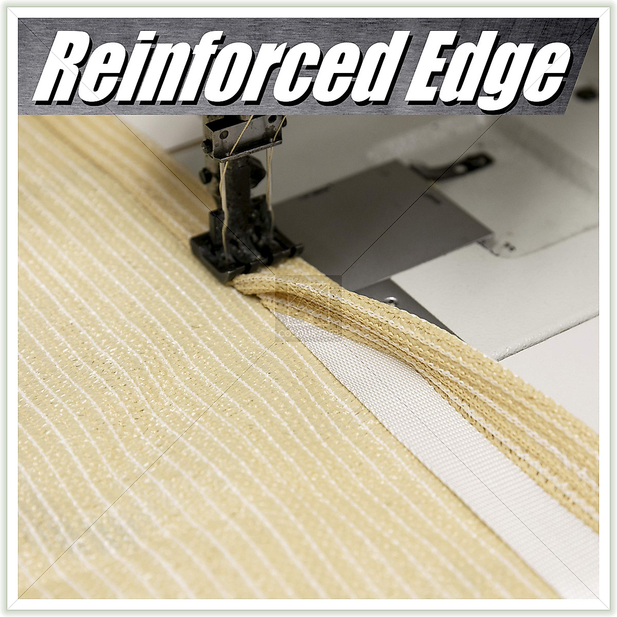 ColourTree 8' x 8' x 8' Beige Triangle Sun Shade Sail Canopy Mesh Fabric UV Block UPF50 - Commercial Heavy Duty - 190 GSM - 3 Years Warranty (We Make Custom Size)