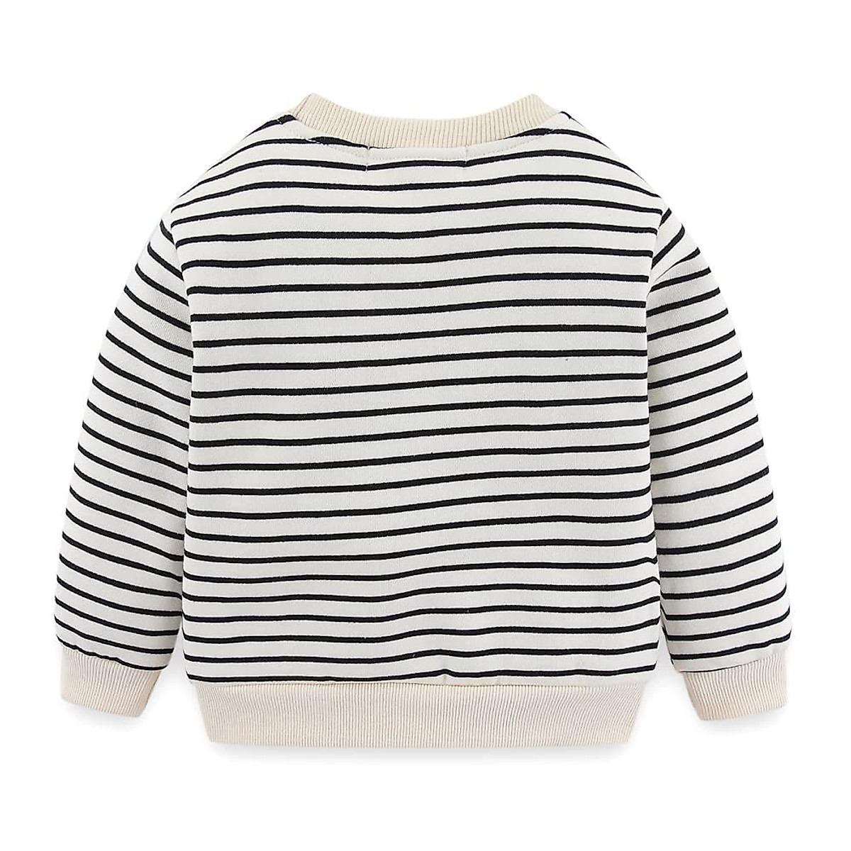 Mud Kingdom Toddler Boys Jogger Sets Fleece Lined Funny Cartoon Bear Stripe Beige 4T