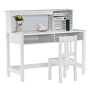 NC Painted Student Table and Chair Set A, White, 5-Layer Desktop, Multifunctional (1106066cm)