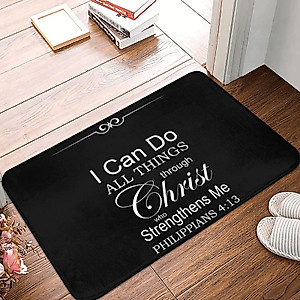Door Mat Front Philippians 4 13 Anti-Skid Absorbent Front and Rear Door Mats 16x24 inche