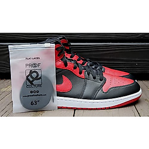 Proof Culture | Compatible with Jordan 1-8 Laces | Premium Flat Black Cotton Shoe Laces Replacement for Jordan Laces and Air Force Laces (Black, 54")