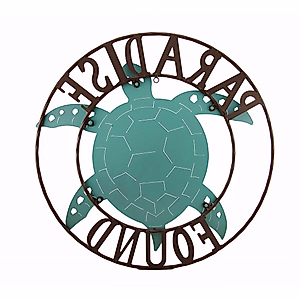 Zeckos Paradise Found Sea Turtle Metal Wall Hanging