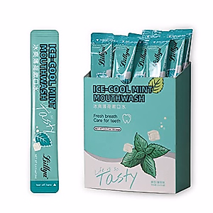 Liillya Travel Mouthwash, On The Go Single Use Mouthwash Packets Alcohol Free Mini Mouthwash for Adults Great for Work, Smokers, Hotels 20 Single Packs