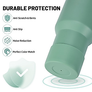 DUNLAGUE 2-Piece Silicone Boot 3-Piece Straw Cover for Stanley Quencher H2.0 20oz 30oz 40oz and IceFlow Flip 20 30oz Tumbler, Exact Color Match Accessories for Stanley Cup