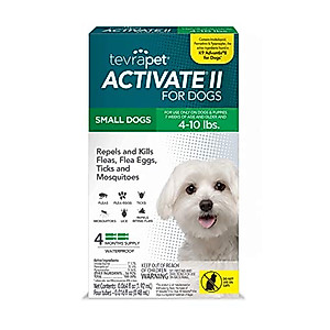 Activate II Flea and Tick Prevention for Dogs | 4 Count | Small Dogs 4-10 lbs | Topical Drops | 4 Months Flea Treatment