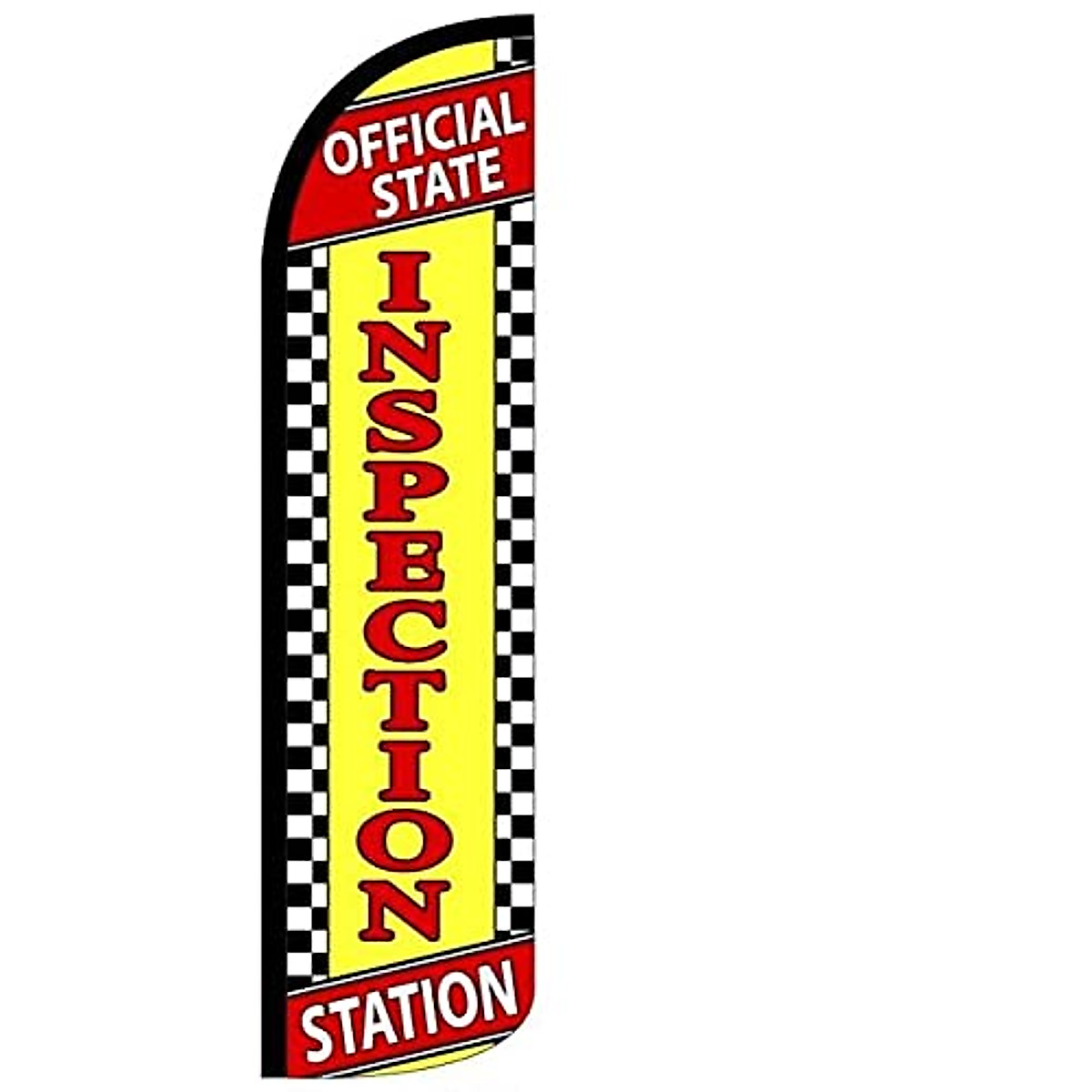 4 less Co OFFICIAL STATE INSPECTION STATION Swooper Feather Flag Windless Banner Sign 3x11.5 ft Tall (Flag Only) yz
