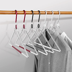 BETTERALL Foldable Hangers for Travel 3 Pack, Travel Hangers Foldable for Suitcase, Light Folding Hangers, Foldable Coat Hanger, Portable Hangers, for Business Trip, Caravan, Hotel, Red