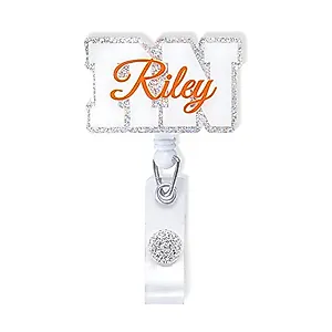 Custom Retractable Cute Name PA LAB LPN TECH MD RMA BSN EMT CNA LVN RN ID Badge Reels Holder for Nurse Coworkers Employee Hospital Doctor