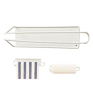 Magnetic Paper Towel Holder for Refrigerator- for Toolbox, Grill, RV, Fridge, Magnetic Towel Bar for Garage, Laundry Room, Bathroom, Kitchen, Metal White