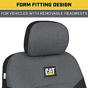 Cat MeshFlex Automotive Seat Covers for Cars Trucks and SUVs – Gray Car Seat Covers for Front Seats, Truck Seat Protectors with Comfortable Mesh Back, Set of 2