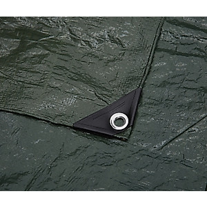 Amazon Basics Waterproof Camping Tarp, 9.5 ft × 11.3 ft, Dark Green