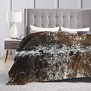 Brown Cow Blanket Cow Print Throw Blanket, Lightweight Flannel Fleece Blankets with Cow Print for Couch ,Sofa,Bedroom. Perfect Cow Gift for Kids, Adults 40"x50"