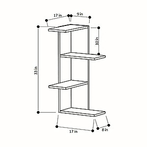Ada Home Décor Bowcott Wall Shelf, 17'' x 33'' x 8'', White
