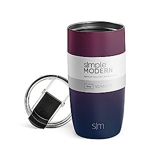 Simple Modern Travel Coffee Mug Tumbler with Flip Lid | Reusable Insulated Stainless Steel Cold Brew Iced Coffee Cup Thermos | Gifts for Women Men Him Her | Voyager Collection | 16oz | Mystic Moon