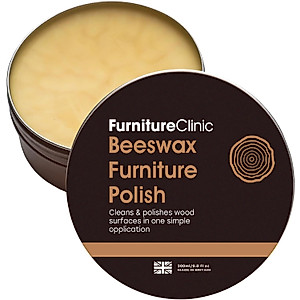 Furniture Clinic Premium Beeswax Polish (6.8oz/200ml) | Condition, Restore, Protect, & Waterproof Wood Furniture, Cabinets, and More | Natural Wax for all Wood Types & Colors - Oak, Teak, Dark & Light