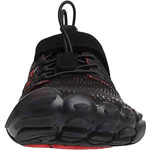 WHITIN Men's Trail Running Shoes Minimalist Barefoot Wide Width Toe Box Gym Workout Fitness Low Zero Drop Parkour Road Sport Beach Black Red Size 12